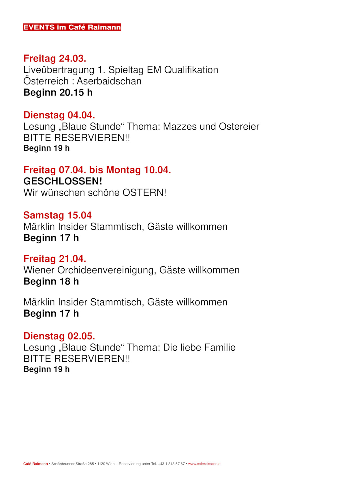 Cafe Raimann in Wien - Mit langer Tradition