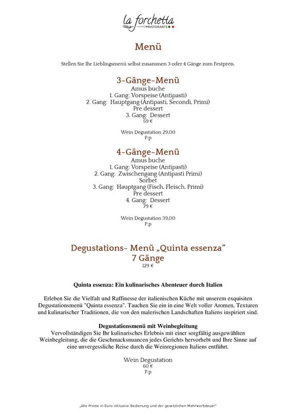 Speisen - La Forchetta