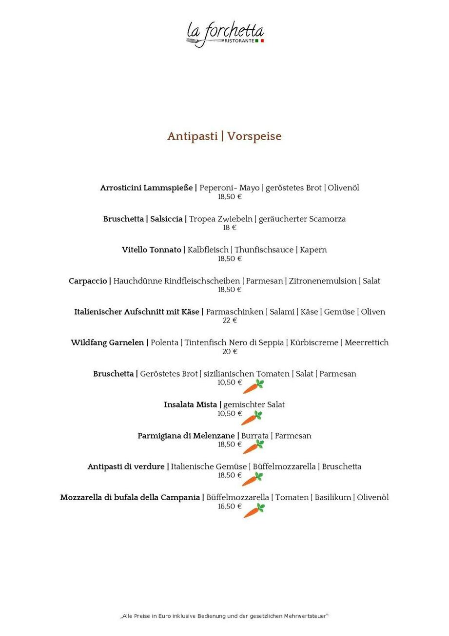 Speisen - La Forchetta