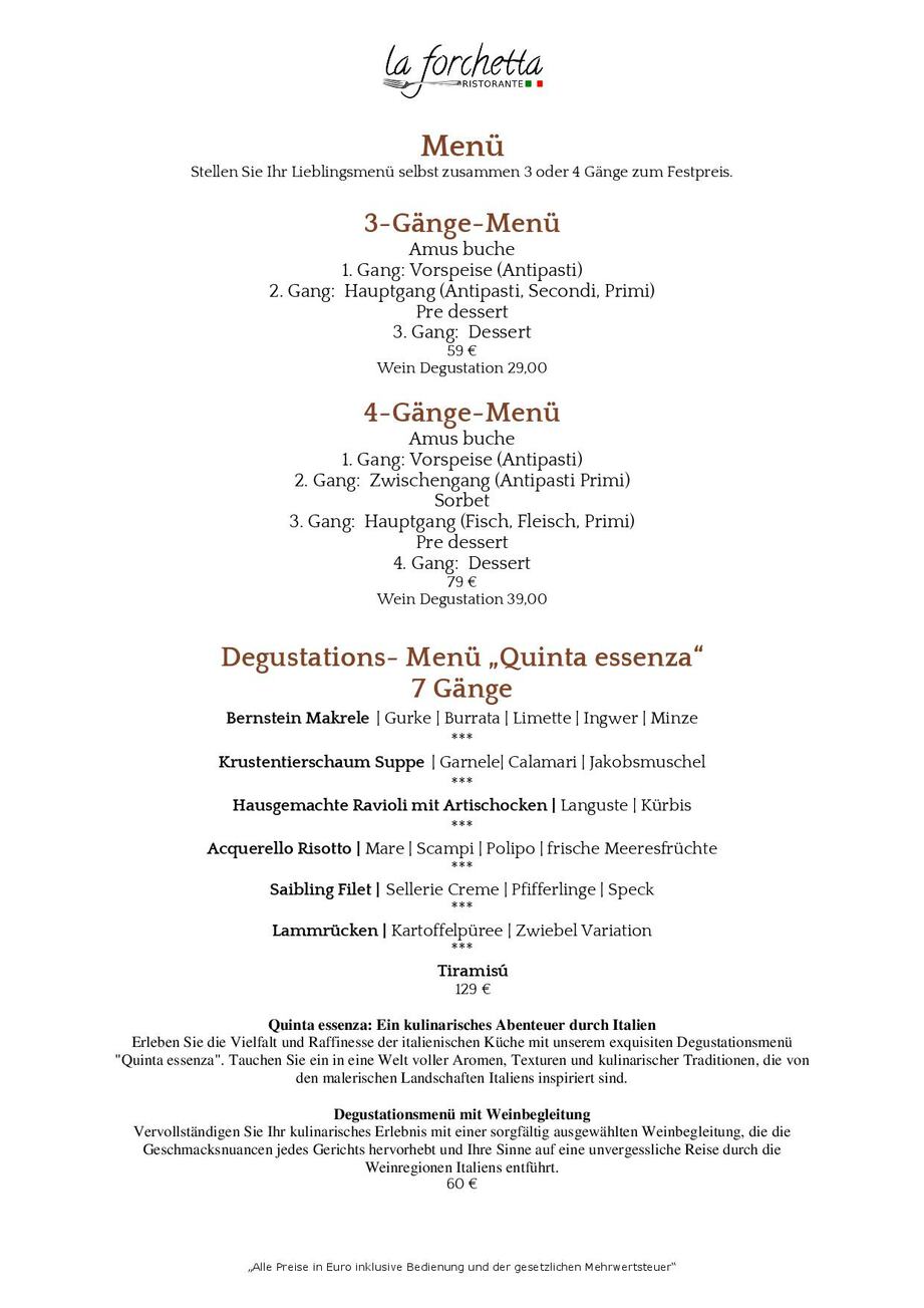 Speisen - La Forchetta