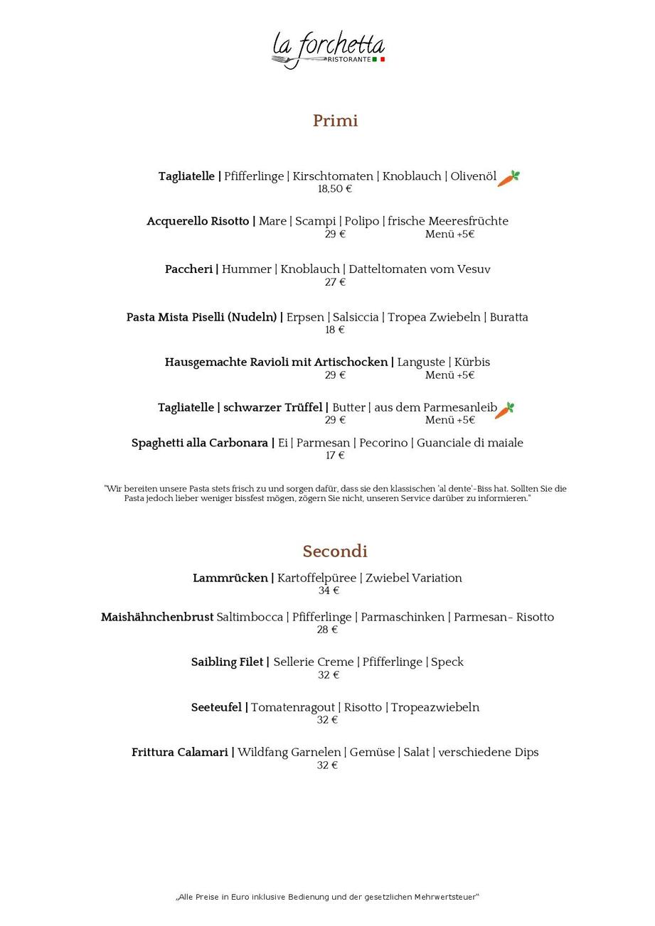Speisen - La Forchetta